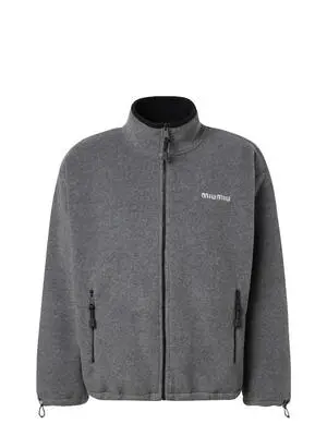 Miu Miu Logo Fleece Sweatshirt - Grey
