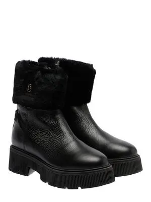 Bogner Turin Shearling-lined Leather Ankle Boots - Black
