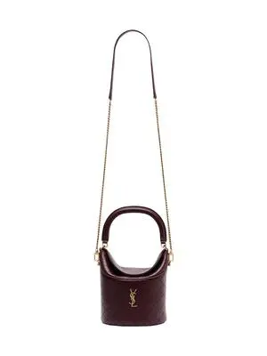 Saint Laurent Gaby Leather Bucket Bag - Burgundy