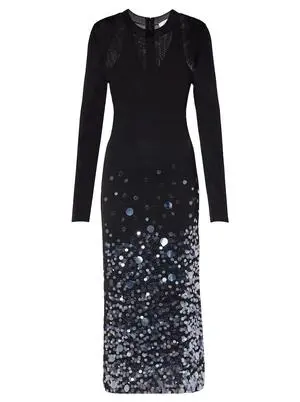 Carolina Herrera Sequined Cocktail Dress - Black