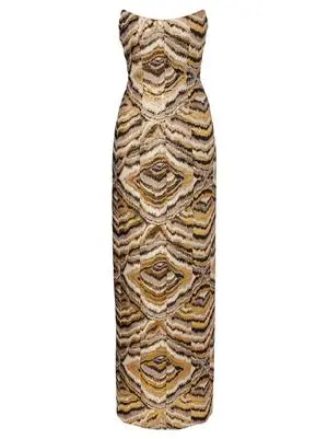 MARKARIAN Odessa Paneled Jacquard Gown - Multicoloured