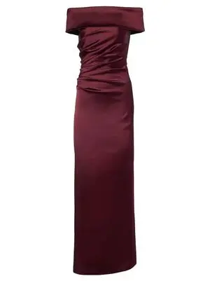 Max Mara Opaco Off-shoulder Maxi Dress - Burgundy