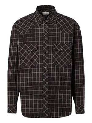 LEMAIRE Checked Cotton Shirt - Black