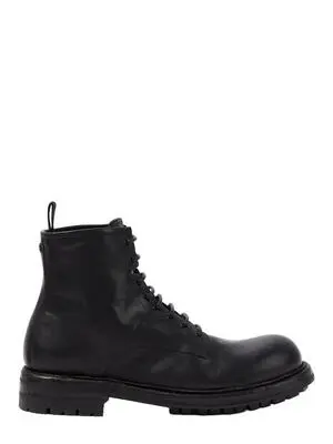 Dolce & Gabbana Leather Combat Boots - Black