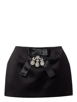 Dolce & Gabbana Duchesse Silk-blend Satin Miniskirt - Black
