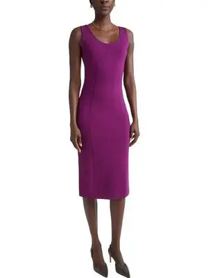 ST. JOHN Sleeveless Milano Knit Sheath Dress