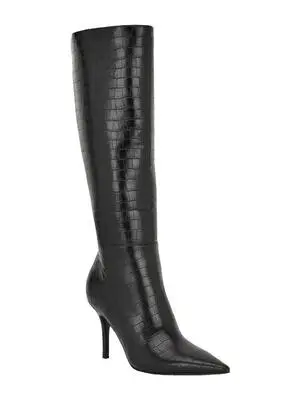 Guess Pointed Toe Knee High Boots - Black