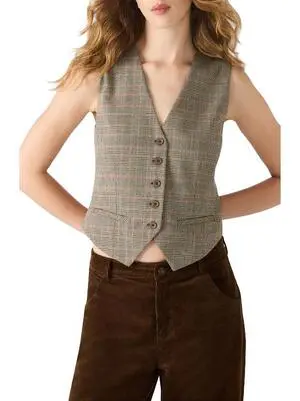 Steve Madden Barrett Plaid Vest - Brown