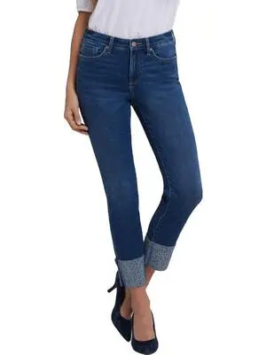 NYDJ Sheri Ankle Slim Jeans With Rhinestone Cuff - Vintage Lapis