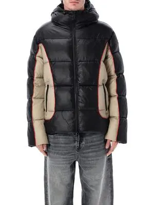 Diesel W-ostend Hooded Ripstop Puffer Jacket - Black