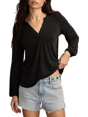 Lucky Brand Sandwash V-Neck Top Caviar