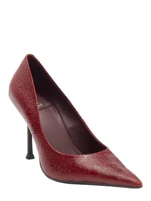 Jeffrey Campbell Pointed-toe Pump - Red Crackle