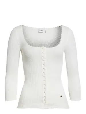 Chloé Three-quarter Sleeve Button-up Top - White