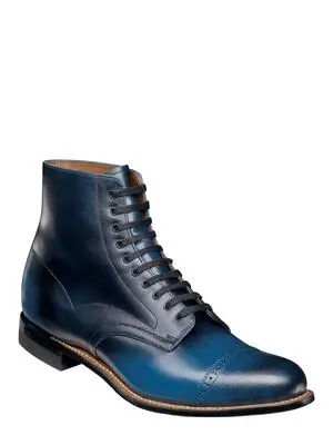 STACY ADAMS Madison Cap Toe Lace Up Boot - Blue