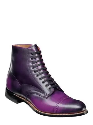 STACY ADAMS Madison Cap Toe Lace Up Boot - Purple
