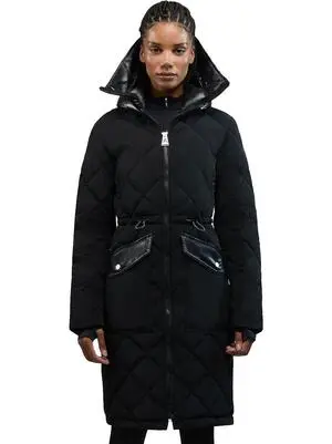 ALPENHAUS Arly Elongated Hybrid Puffer Coat - Black