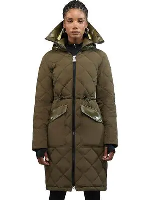 ALPENHAUS Arly Elongated Hybrid Puffer Coat - Dark Olive
