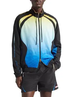 Casablanca Football Windbreaker Jacket - Birdseye Mesh Black Gradient