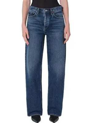 AGOLDE Arc Straight Leg Jeans - Short Wave Bright Dark Indigo