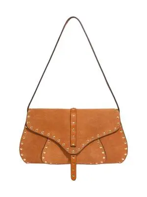 AIMEE Armour Leather Baguette Shoulder Bag - Rustic Caramel Suede