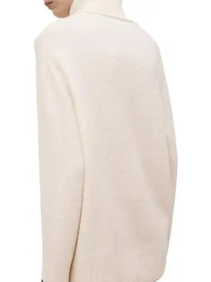Mango Turtleneck Long Sleeve Sweater - Ivory White