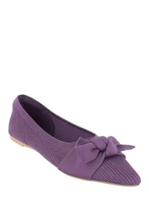 Tahari Montserrat Pointed Toe Flat Dark Purple