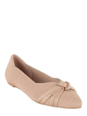 Tahari Catalina Pointed Toe Knit Flat - Natural