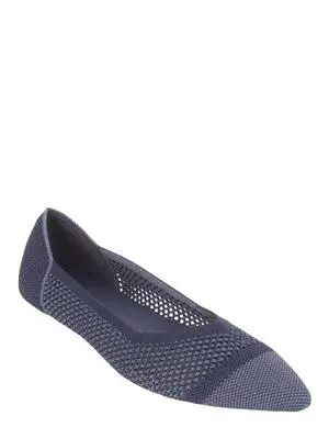 Tahari Antigua Knit Pointed Toe Flat - Denim