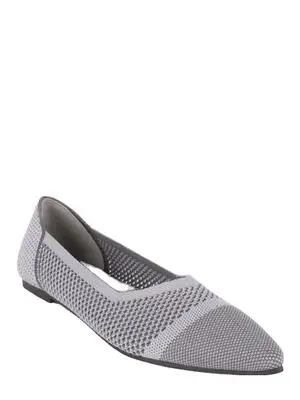 Tahari Antigua Knit Pointed Toe Flat - Grey