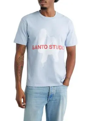 SANTO STUDIO X Blake Snell La Spray Drappo Graphic T-shirt - Blue