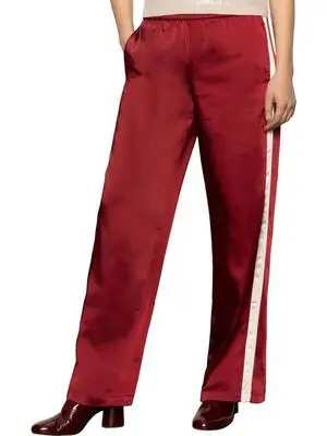 Sanctuary Satin Track Wide Leg Pants Crimson