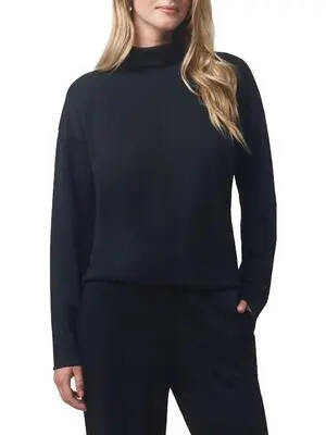 Splendid Interlock Turtleneck Sweatshirt Black