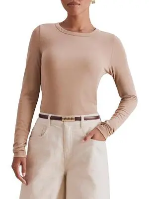Splendid Long Sleeve Layering T-shirt - Praline
