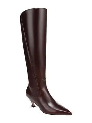 27 EDIT NATURALIZER Kitten Heel Knee High Boots - Wine Red