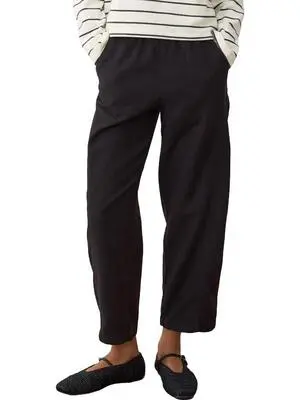 Marine Layer Jessie Pull-on Barrel Leg Twill Pants - Black