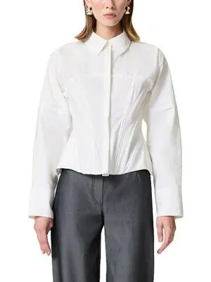 NOCTURNE Structured Corset-Inspired Shirt