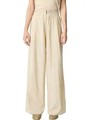 NOCTURNE Drawstring-waist Relaxed Trousers - Ivory
