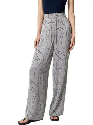 NOCTURNE Flowy Wide-leg Tailored Pants - Dark Grey