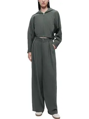 NOCTURNE High-Rise Cigarette Trousers Anthracite
