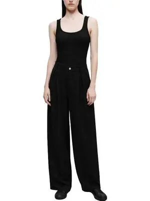 NOCTURNE High-rise Cigarette Trousers - Black