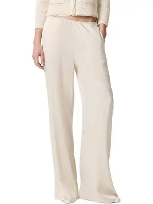 NOCTURNE Elastic-waist Relaxed Trousers - Ivory