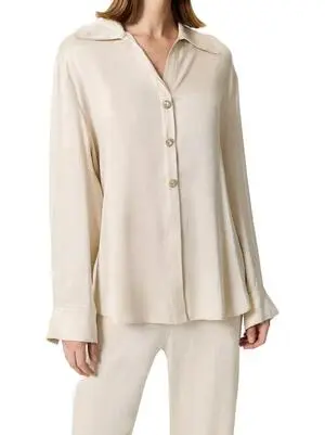 NOCTURNE Belted Shirt With Buttons - Ivory