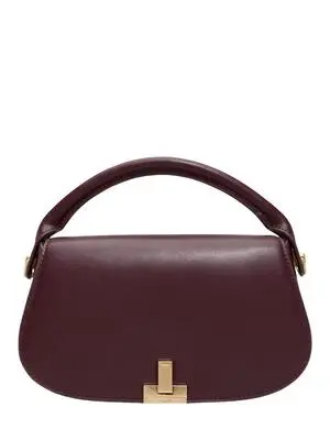 Aldo Faux Leather Top Handle Bag - Dark Plum