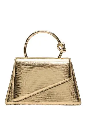 Aldo Snakeskin Embossed Top Handle Bag - Gold