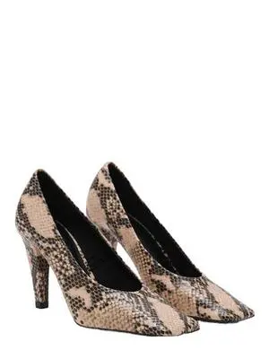 MANGO Printed Square Toe Pumps