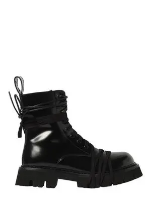 Karl Lagerfeld Lace-up Combat Boots - Black
