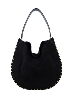 Isabel Marant Étoile Studded Suede Shoulder Bag - Black