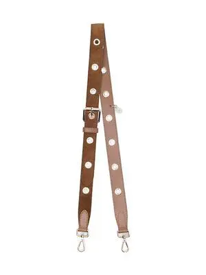 Maje Eyelet-embellished Suede Shoulder Strap - Camel