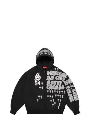 Supreme League Champs Zip Up Hooded Sweatshirt - Black