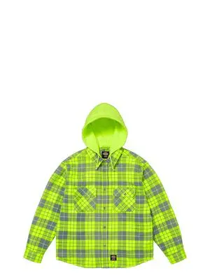 Supreme X Dickies Lined Zip Up Hooded Flannel Shirt - Green